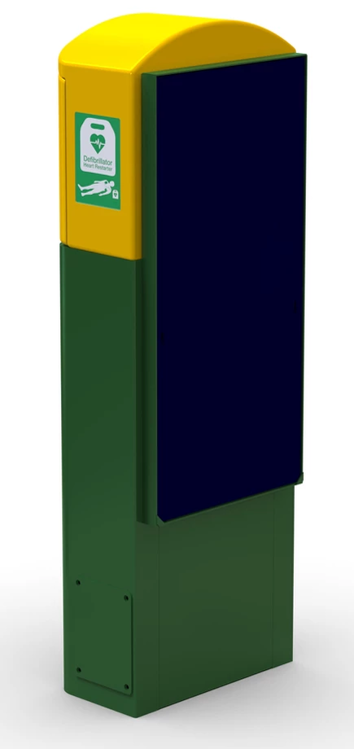 CardioCaddy Solar Powered AED Cabinet Defibrillator Locked/Unlocked ...