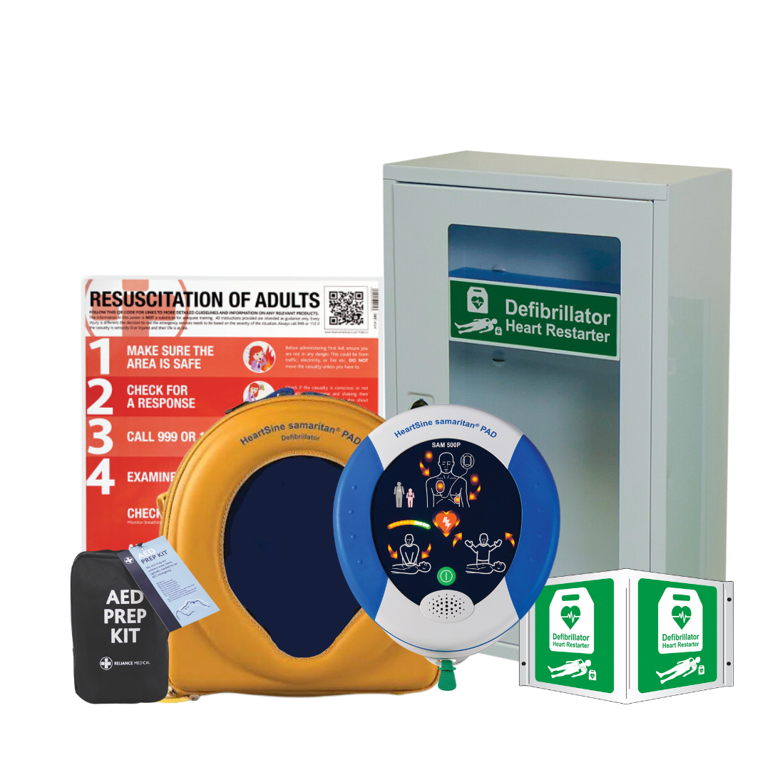 Bundle Heartsine 500P AED Semi Automatic Defibrillator Package Indoor ...