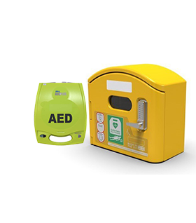 ZOLL AED Plus Semi-Automatic Defibrillator & Defibcaddy Outdoor Locked ...