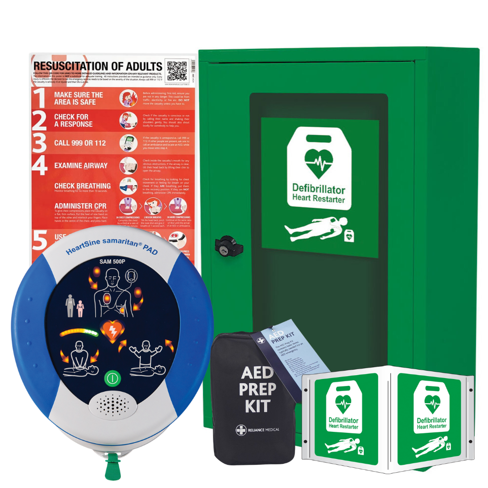 Bundle Heartsine 500P AED Semi Automatic Defibrillator Package Indoor ...